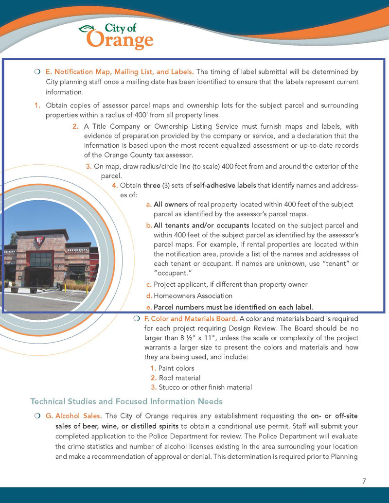 City of Orange Radius Map - Notification Map, Mailing List and Labels ...