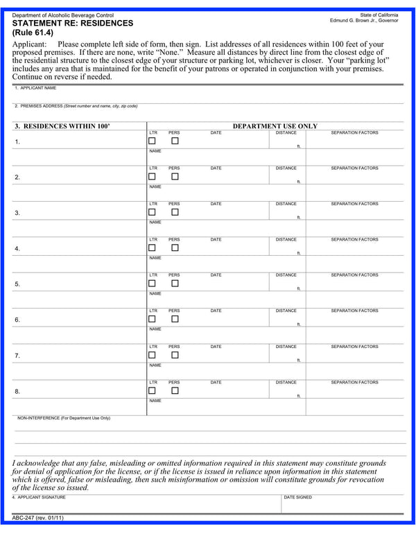ABC Alcohol Beverage | 500 Residents | Los Angeles - Express Mapping